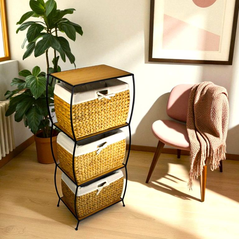 IBIZA-1 Hyacinth Curved 3-Drawer Basket Filing Cabinet - Orient HandiCraft