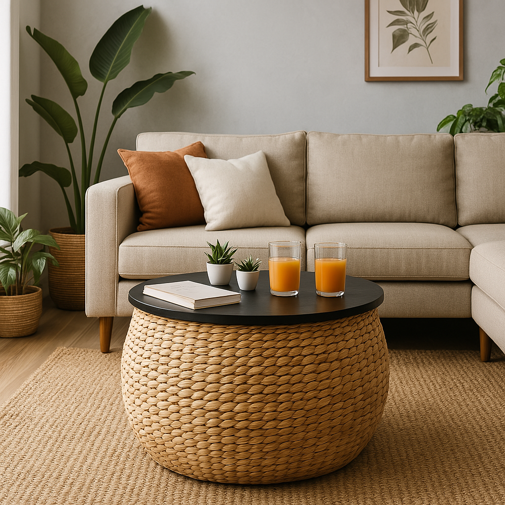 Water Hyacinth Storage Coffee Table - Orient HandiCraft