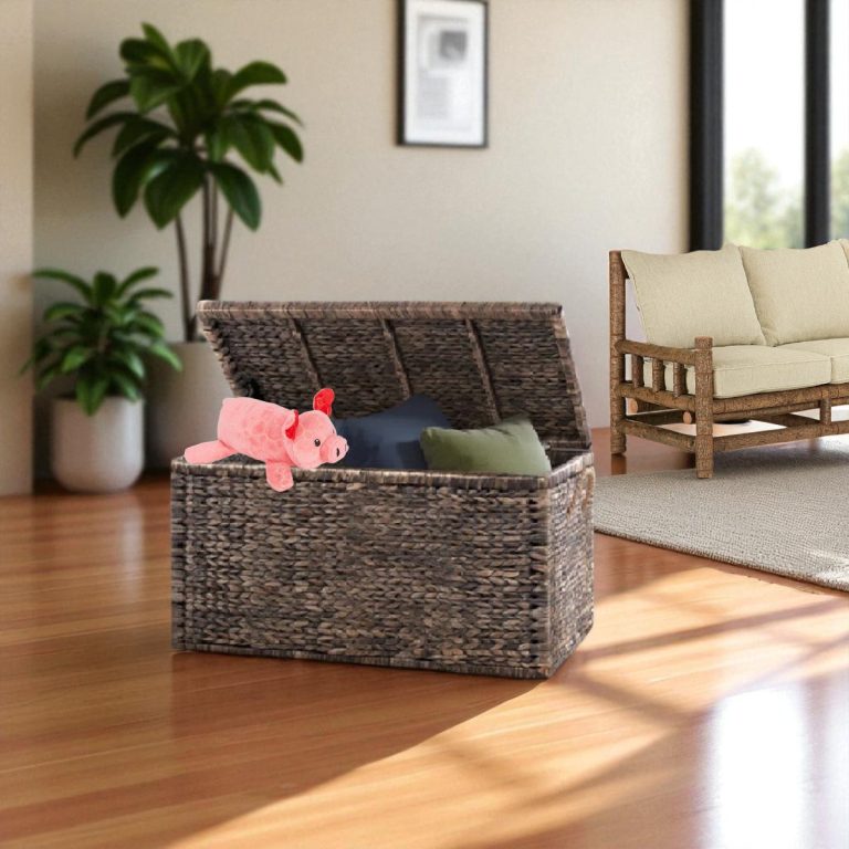 ISLA-1 Hyacinth Rect Ottoman Trunk with Jute Handles - Orient HandiCraft