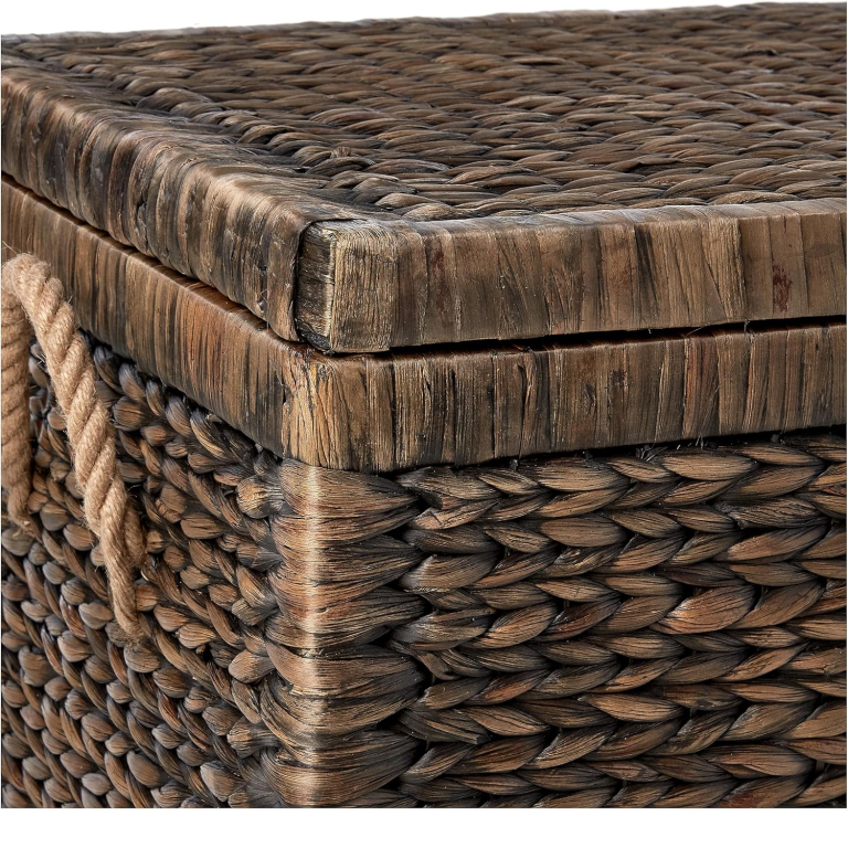 ISLA-1 Hyacinth Rect Ottoman Trunk with Jute Handles - Orient HandiCraft
